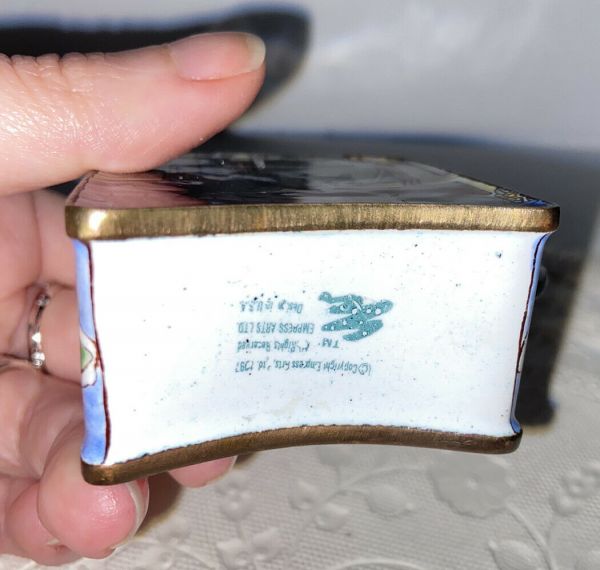 EMPRESS ARTS Enamel Mini Cat Tea Pot Blue Cat Looking In Mirror 1997 ...
