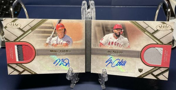 2021 Topps Tier One Mike Trout Jo Adell RC Dual Patch AUTO Booklet 02/ ...