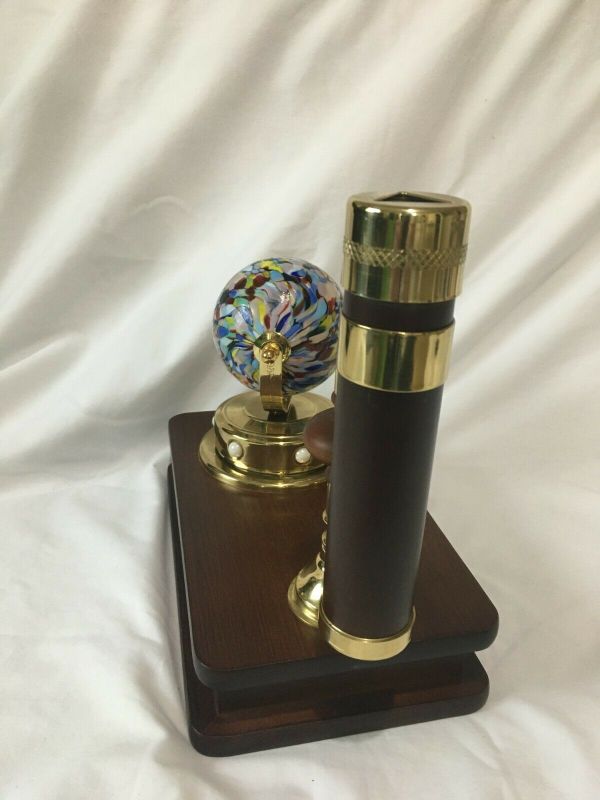 Kaleidoscope Music Box With Rotating Blown Glass Ball Vintage | #55749135