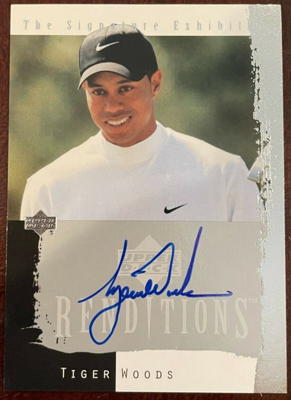 Tiger Woods Upper Deck 2003 Signature Renditions " On Card " Auto ...
