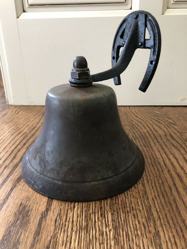 Vintage Antique Brass Bell Horseshoe Wall Mount Dinner Farm House ...