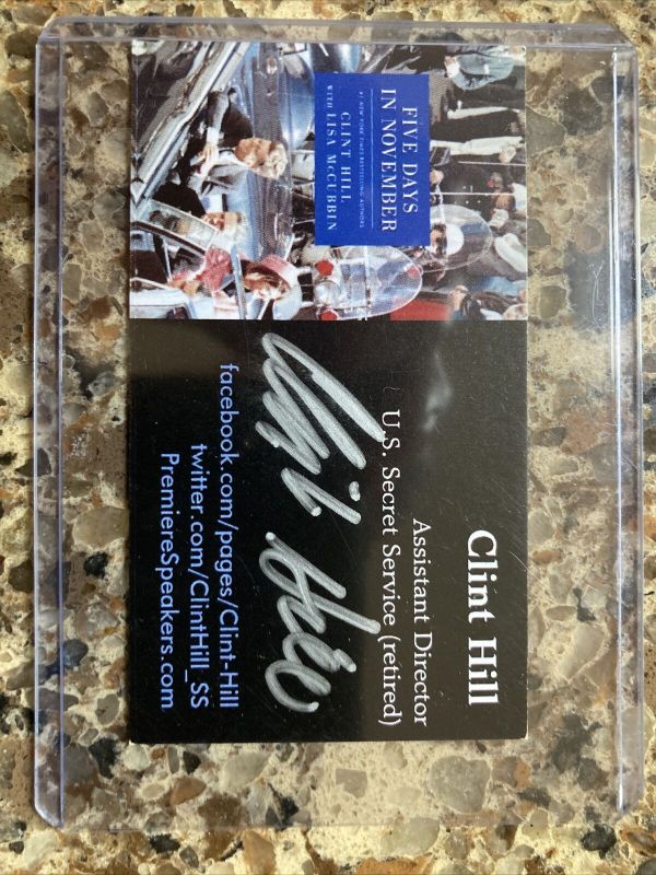 CLINT HILL Signed Business Card JFK SECRET SERVICE | #55868576