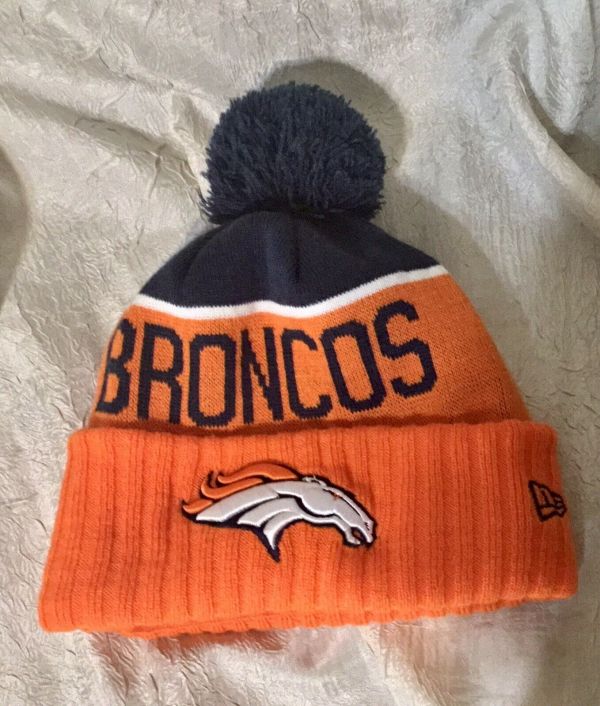 DENVER BRONCOS NFL ERA KNIT HAT POM POM BEANIE STOCKING CAP ORANGE ...