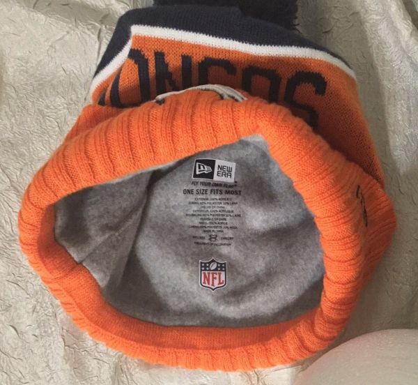 DENVER BRONCOS NFL ERA KNIT HAT POM POM BEANIE STOCKING CAP ORANGE ...
