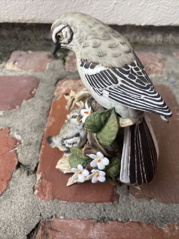1979 Homco Masterpiece Porcelain Mocking Bird And Baby Bird Vintage ...
