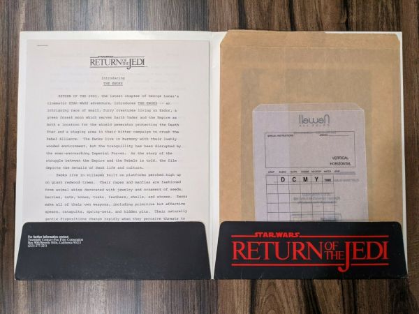 Star Wars Press Kit Introducing The Ewoks Return Of The Jedi Folder ...