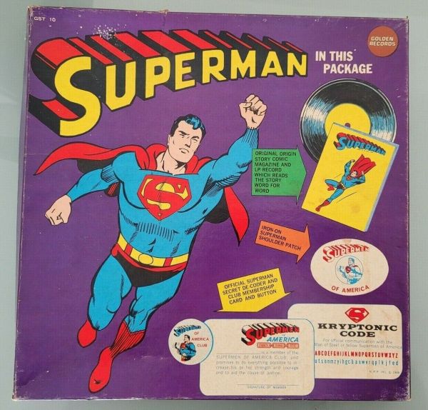 SUPERMAN CLUB GOLDEN RECORDS BOX WITH COMIC BONUS BATMAN RECORD & COMIC ...