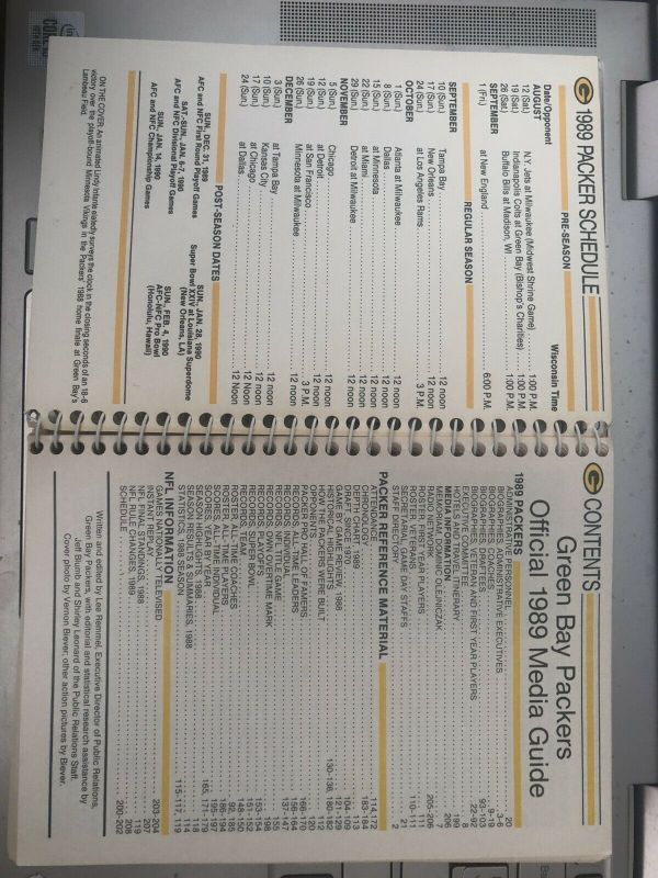 Green Bay Packers 1989 Media Guide Book NFL Football | #56169665